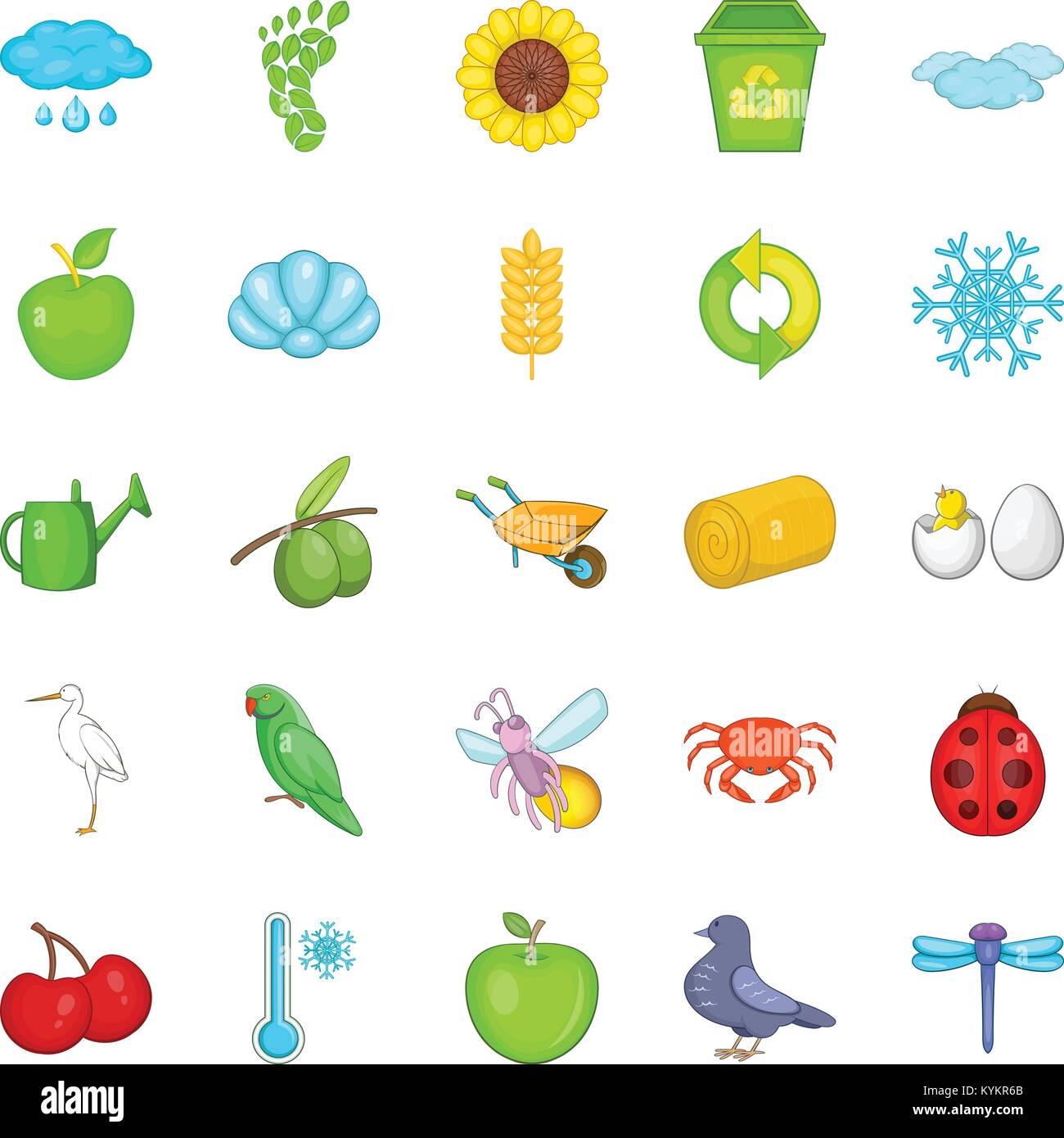 Ecological diversity icons set, cartoon style Stock Vector Image & Art ...