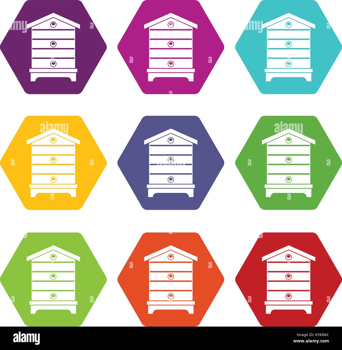 Hive icon set color hexahedron Stock Vector Image & Art - Alamy