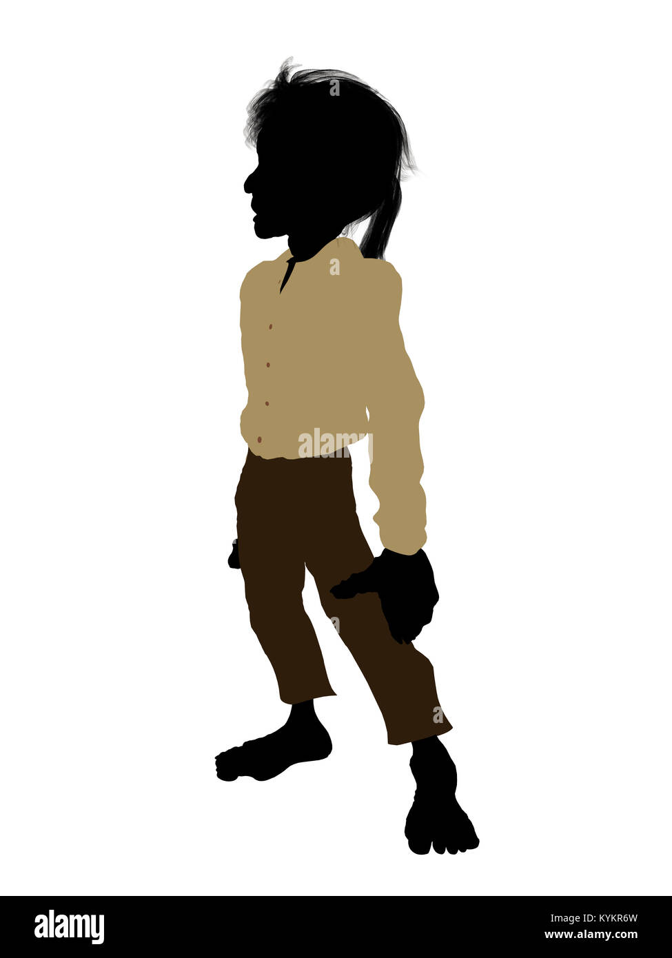 Dwarf illustration silhouette on a white background Stock Photo - Alamy