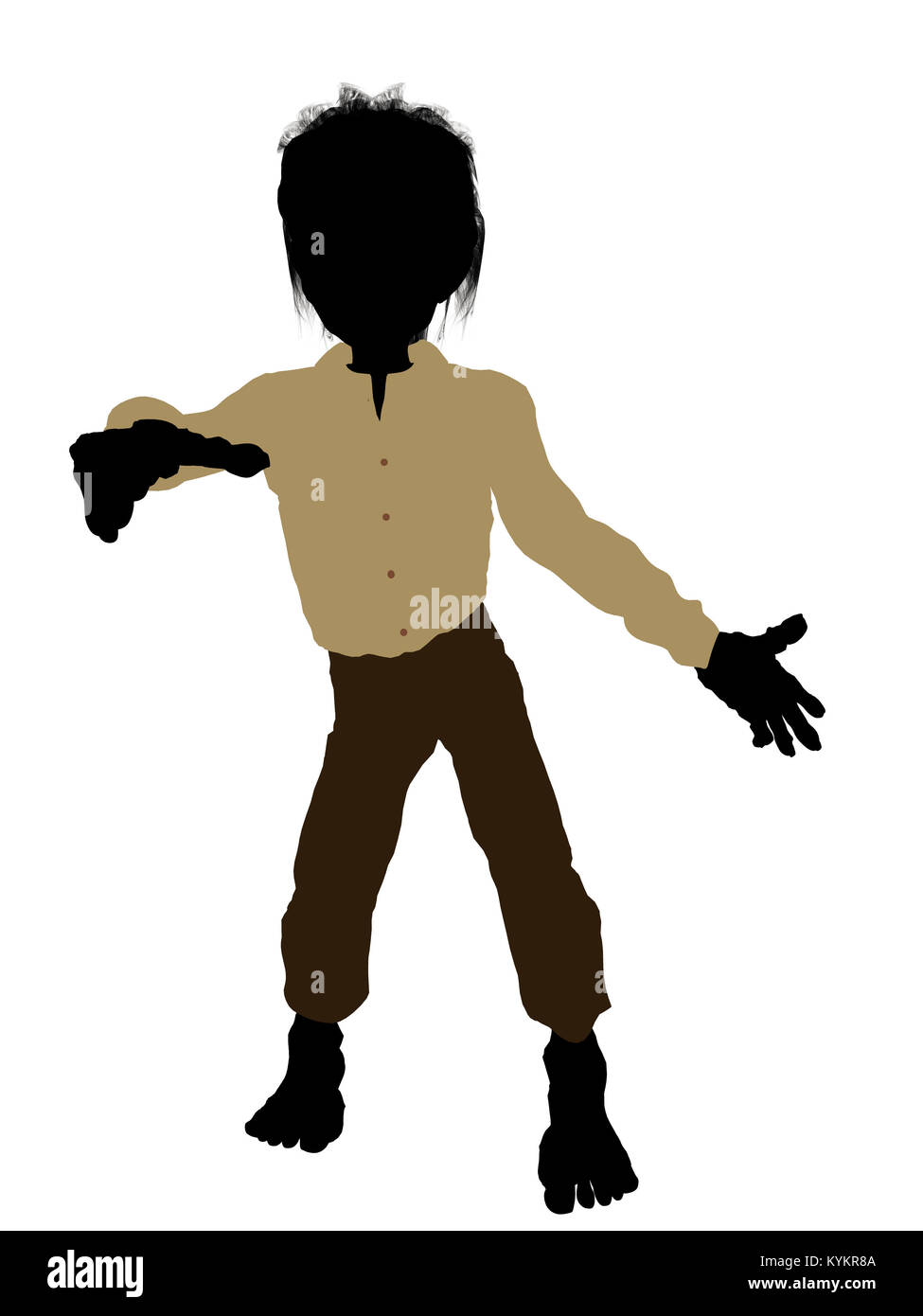 Dwarf illustration silhouette on a white background Stock Photo - Alamy