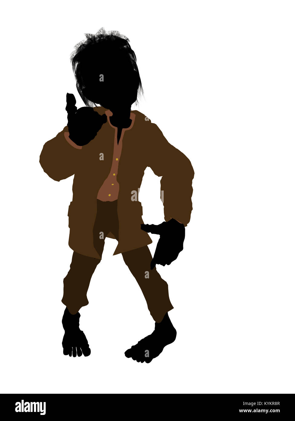 Dwarf illustration silhouette on a white background Stock Photo - Alamy