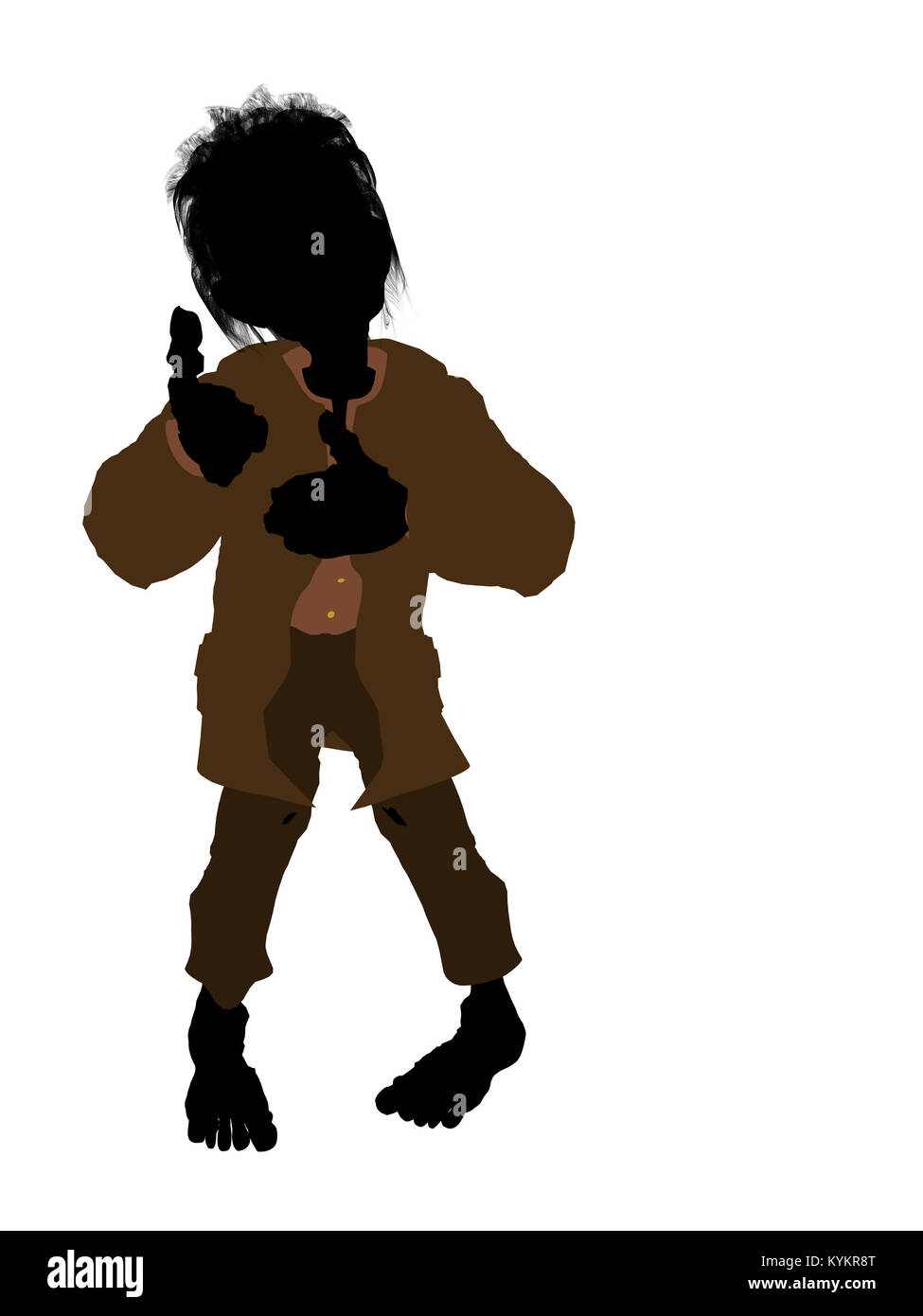 Dwarf illustration silhouette on a white background Stock Photo - Alamy