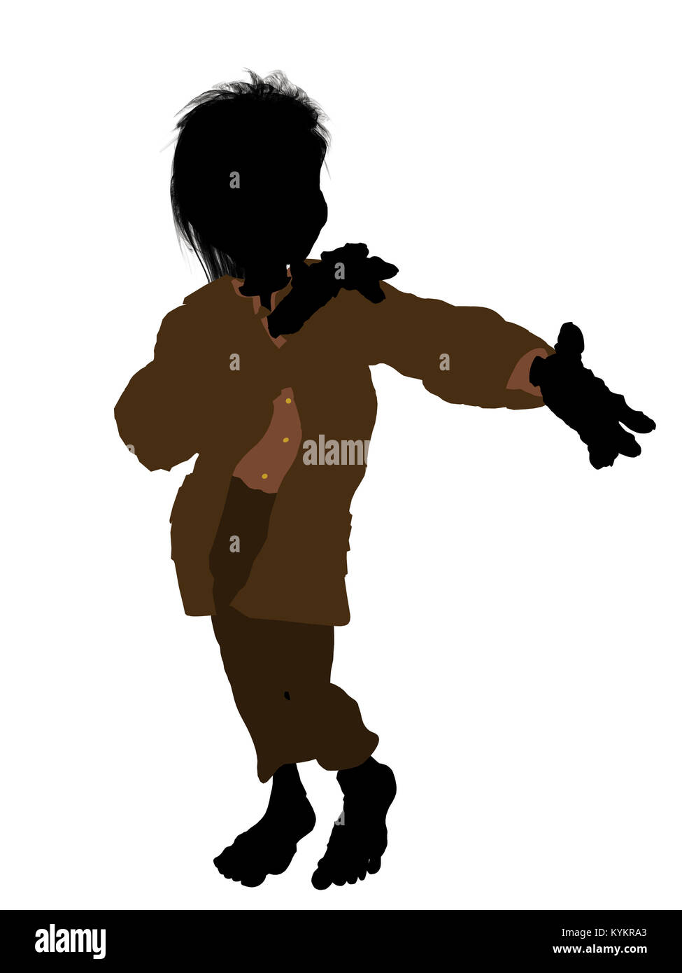 Dwarf illustration silhouette on a white background Stock Photo - Alamy