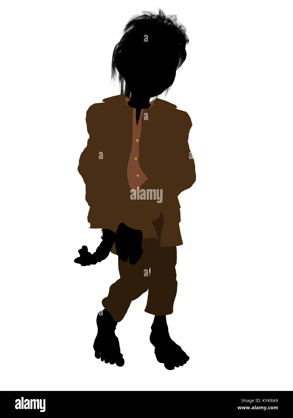 Dwarf illustration silhouette on a white background Stock Photo - Alamy