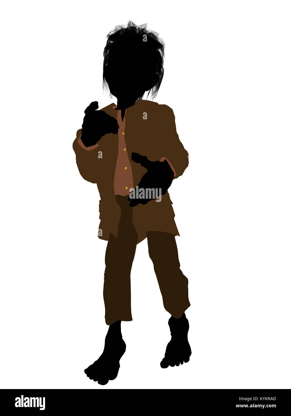 Dwarf illustration silhouette on a white background Stock Photo - Alamy