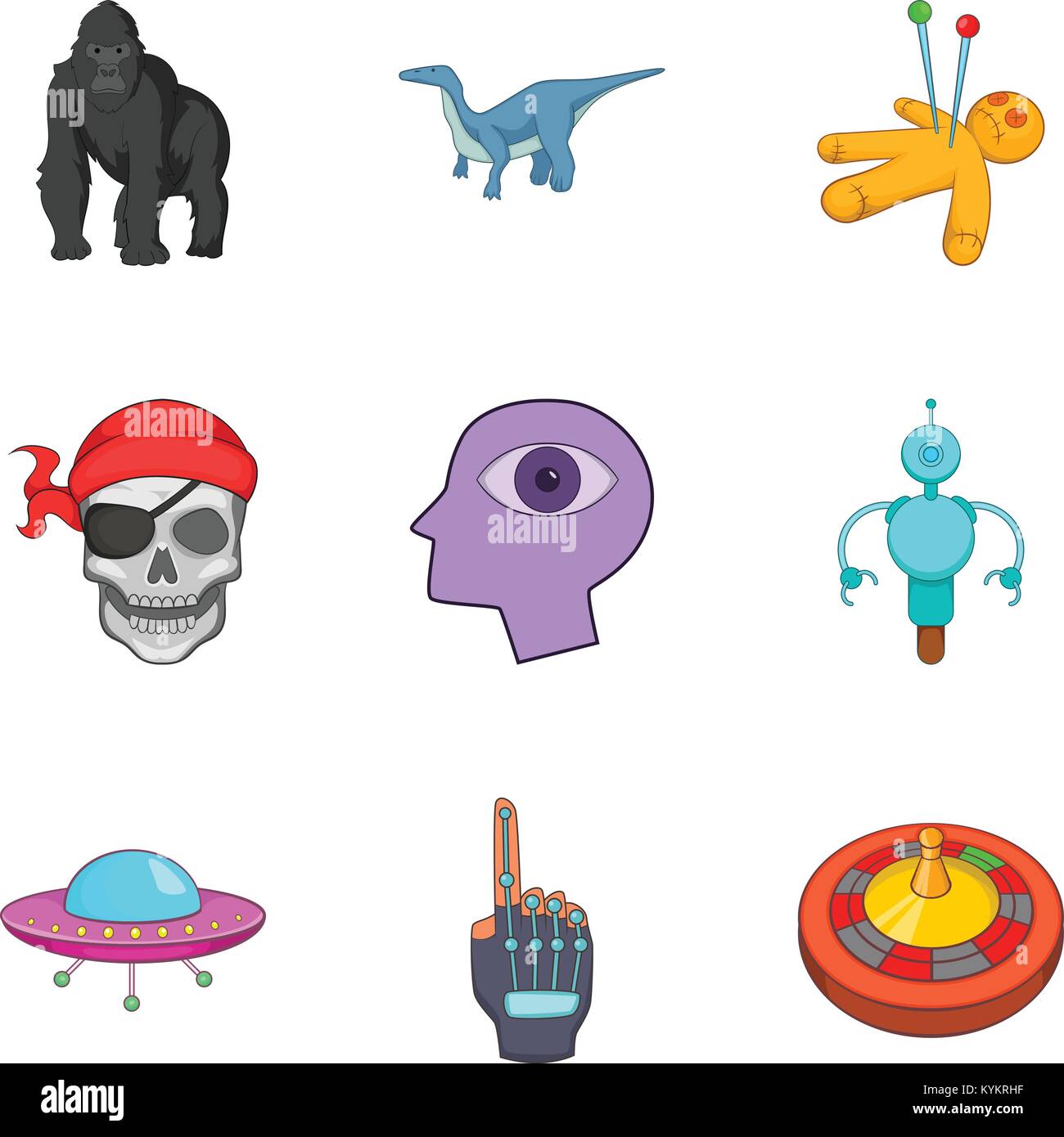 Sci Icons Set Cartoon Style Stock Vector Image And Art Alamy