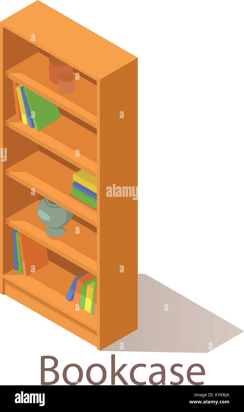 Bookcase icon, isometric style Stock Vector Image & Art - Alamy