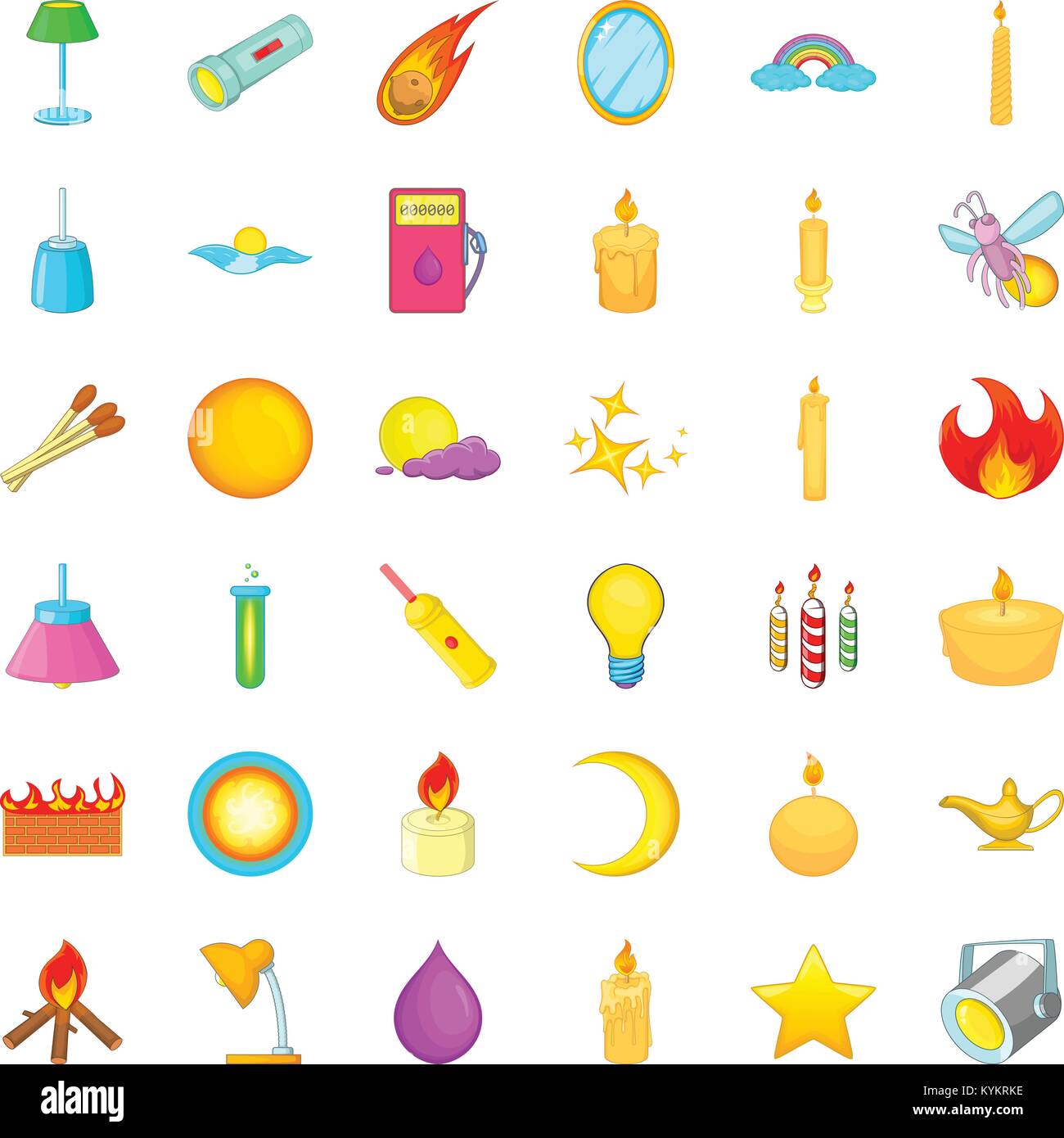 Light source icons set, cartoon style Stock Vector Image & Art - Alamy