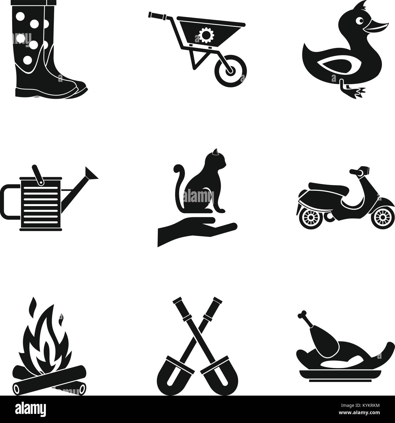 Peasant farm icons set, simple style Stock Vector Image & Art - Alamy
