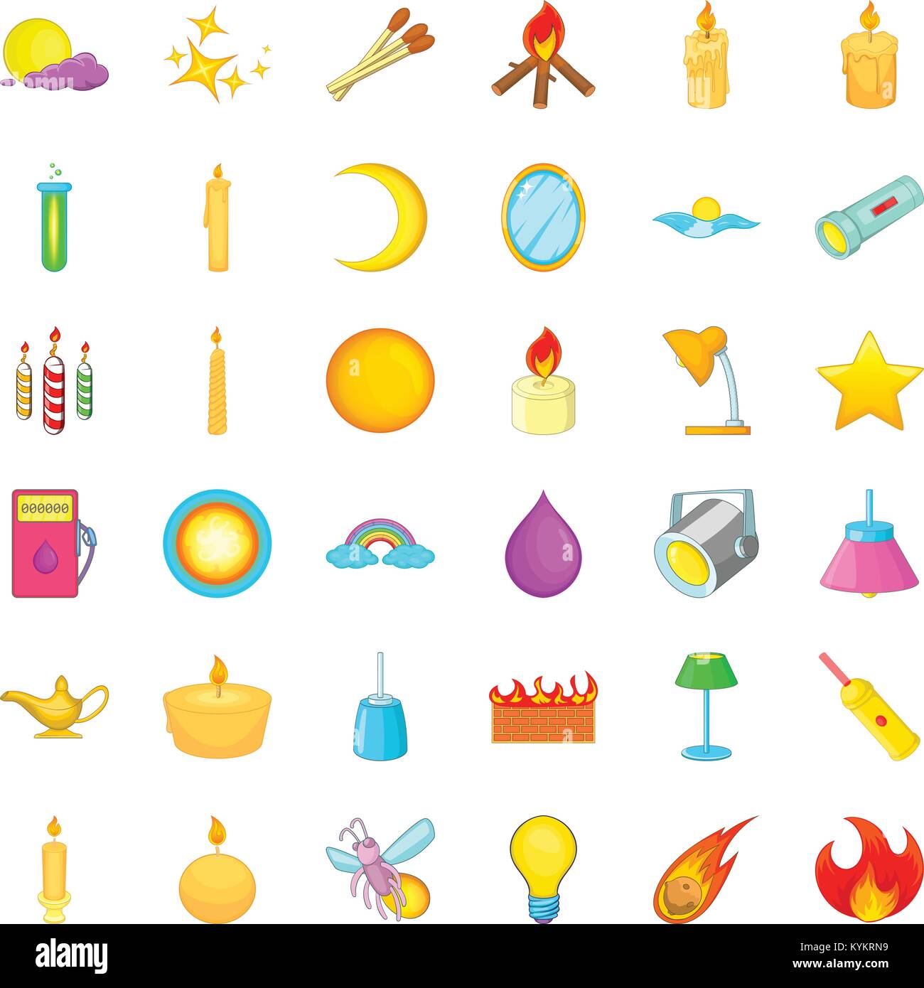 Electricity icons set, cartoon style Stock Vector Image & Art - Alamy