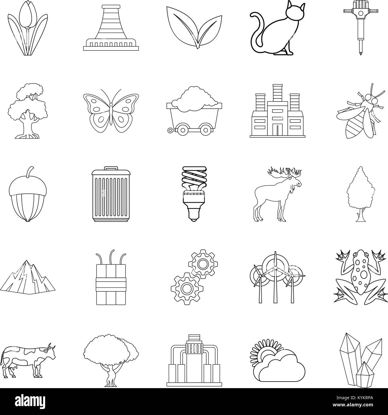 Pollution of world icons set, outline style Stock Vector Image & Art ...