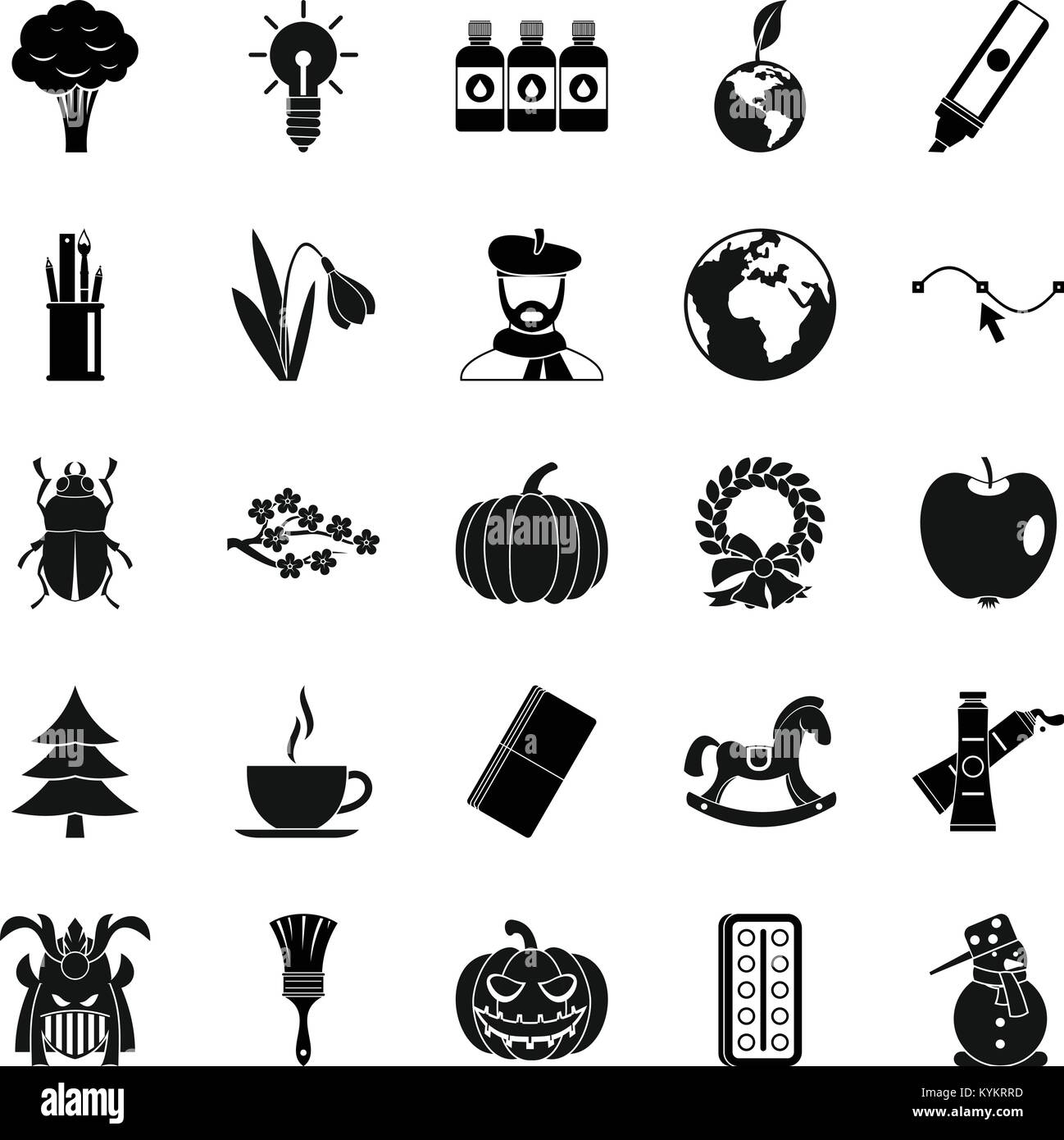 Ecological footprint icons set, simple style Stock Vector Image & Art ...