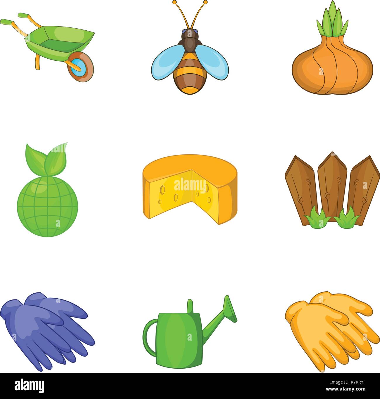 Harvest time icons set, cartoon style Stock Vector Image & Art - Alamy
