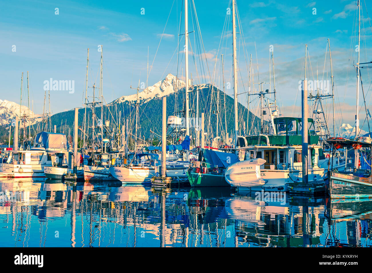 Harbor scene near downtown Sitka, Alaska, USA Stock Photo - Alamy