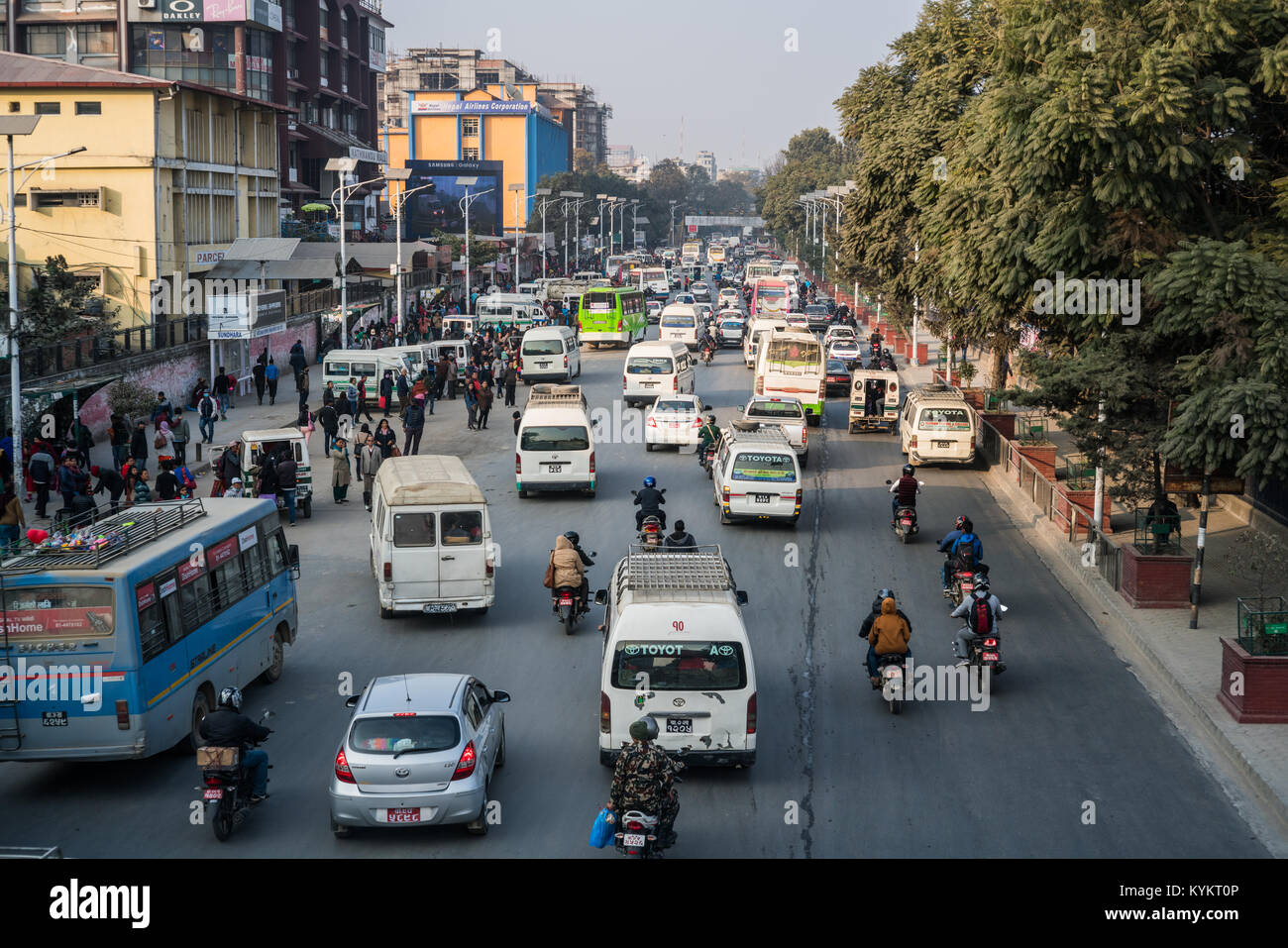 Traffic in the Kathmandu, Nepal, Asia Stock Photo - Alamy