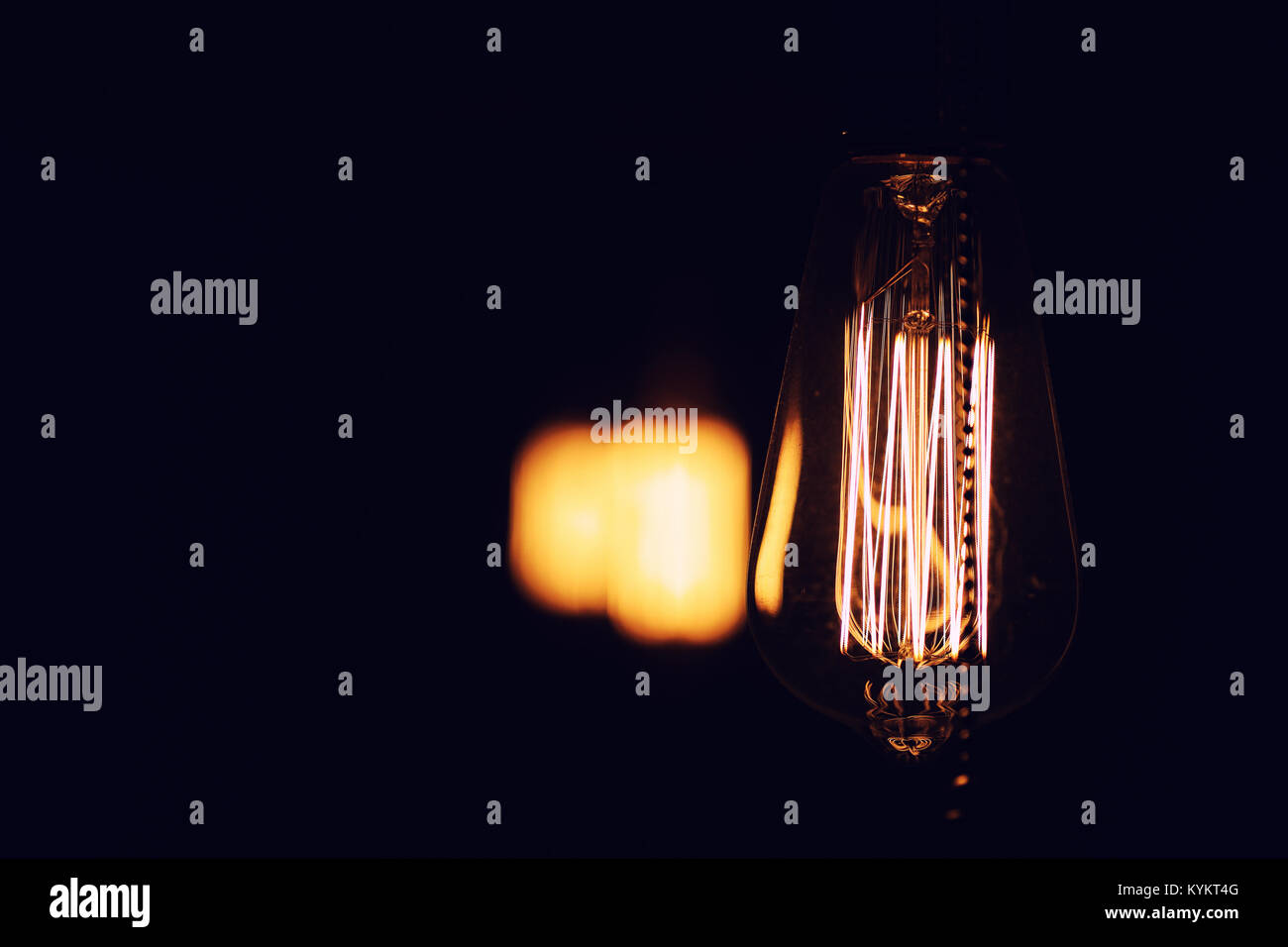 Lamps with tungsten filament. Edison's light bulb. Filament fila Stock ...