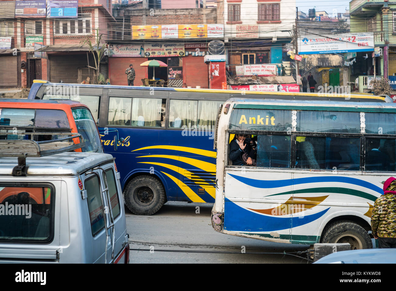 Traffic in the Kathmandu, Nepal, Asia Stock Photo - Alamy