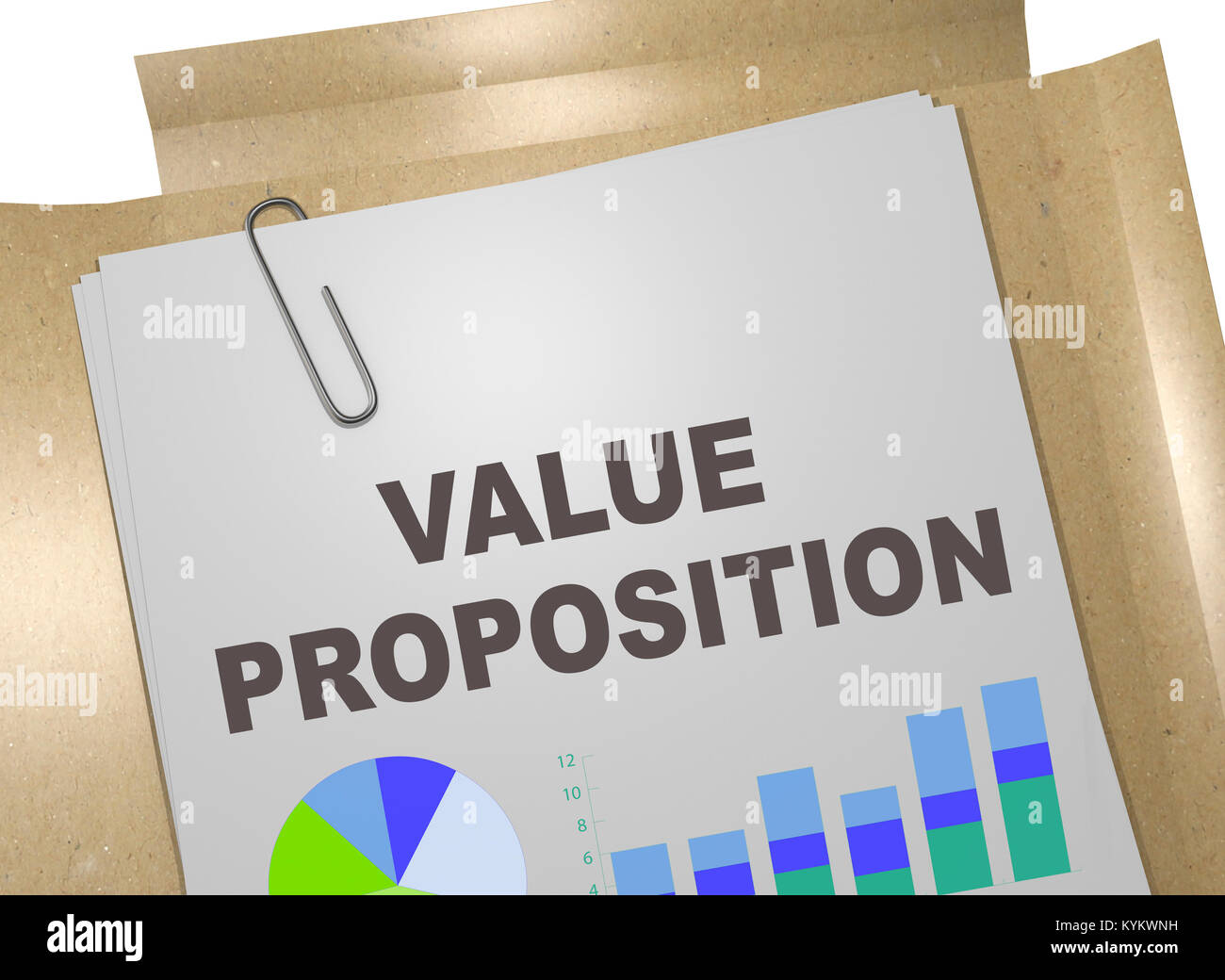 3D illustration of VALUE PROPOSITION title on business document Stock ...