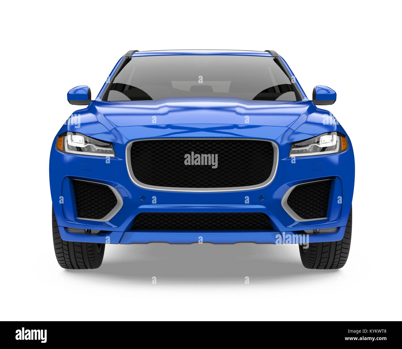 Blue SUV Car Isolated Stock Photo - Alamy