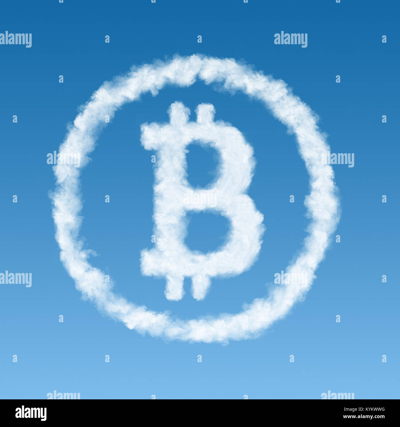 bitcoin symbol made from a cloud Stock Photo - Alamy