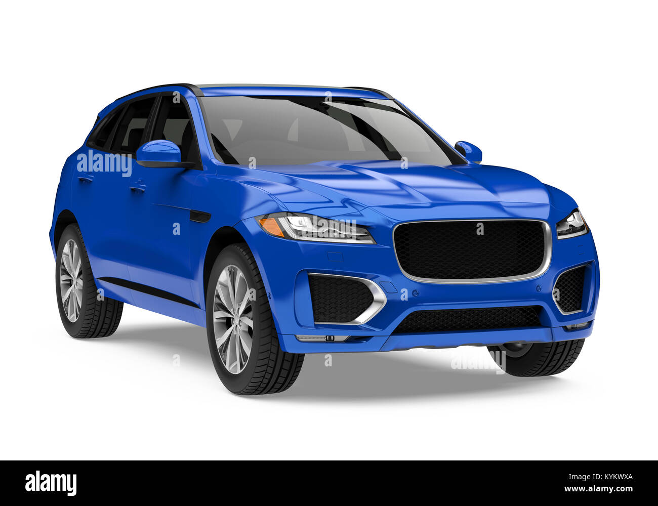 Blue SUV Car Isolated Stock Photo - Alamy