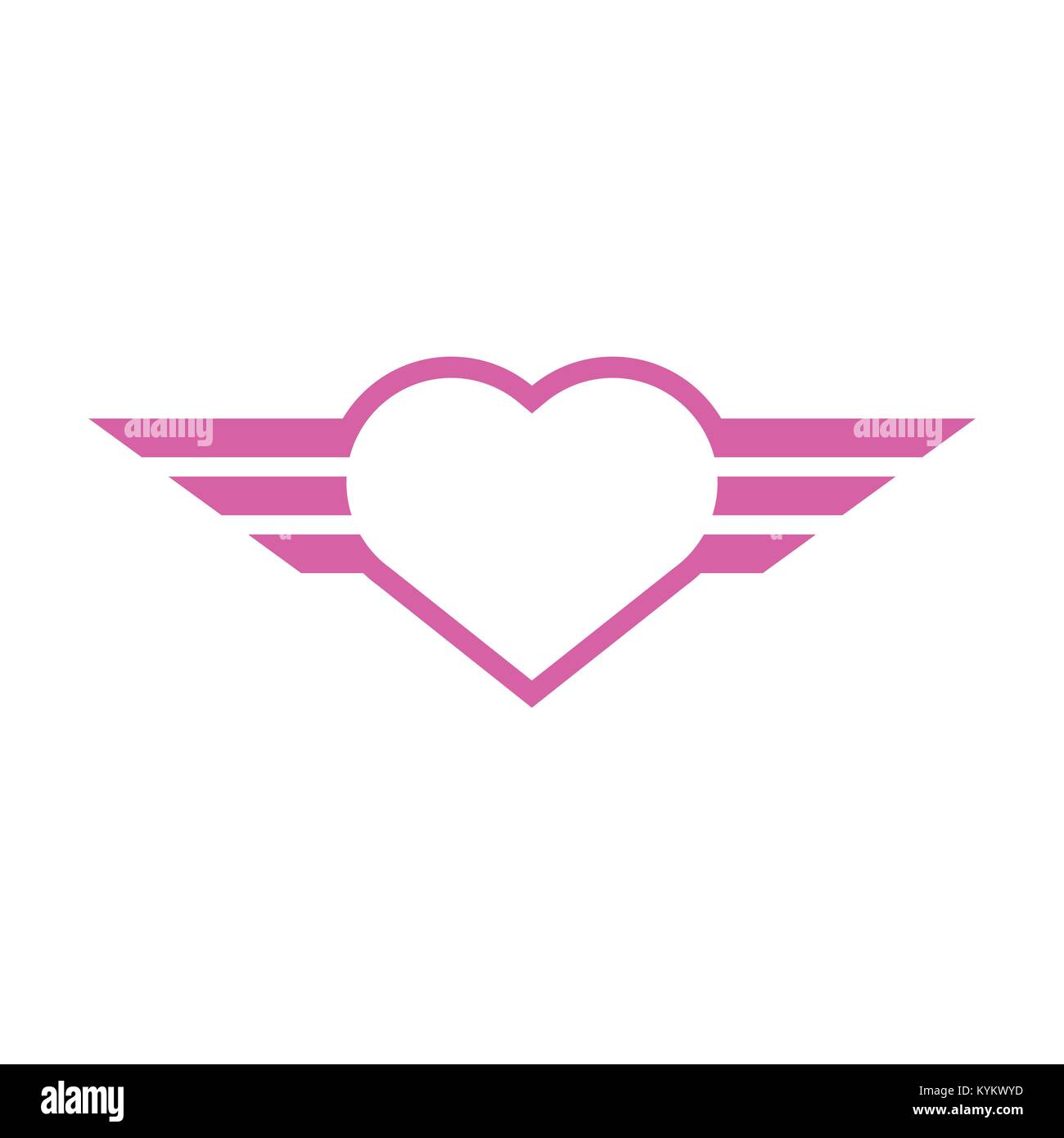 Flying Love Heart Wings Vector Illustration Graphic Design Stock Vector ...