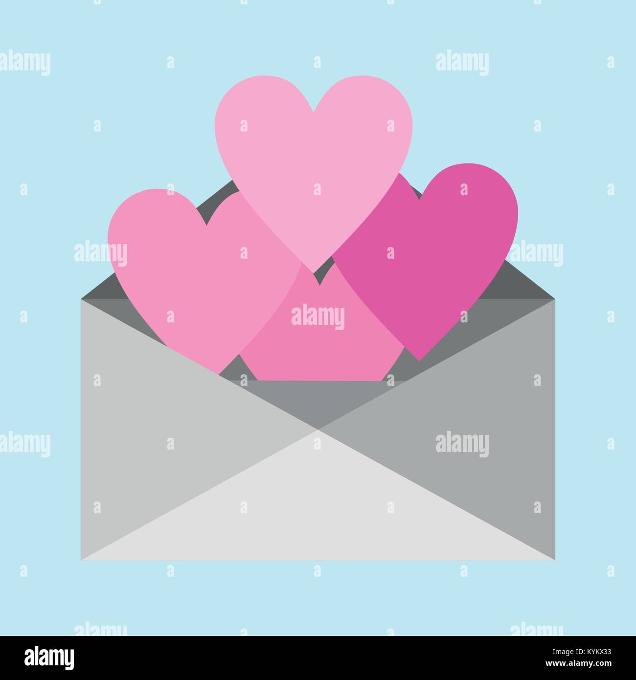 Heart Shape Love Letter Vector Illustration Graphic Design Stock Vector ...