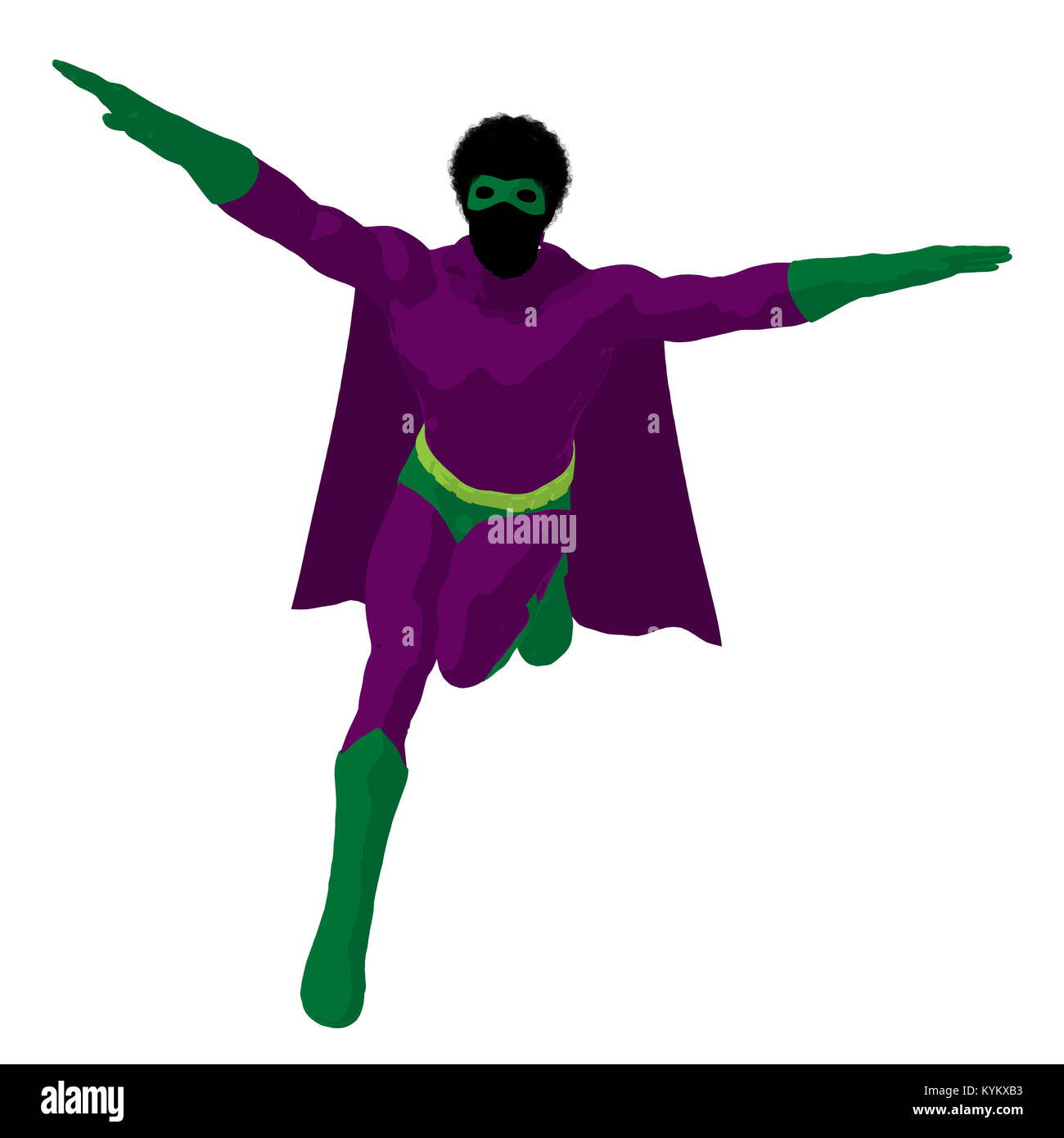 African american super hero silhouette on a white background Stock ...
