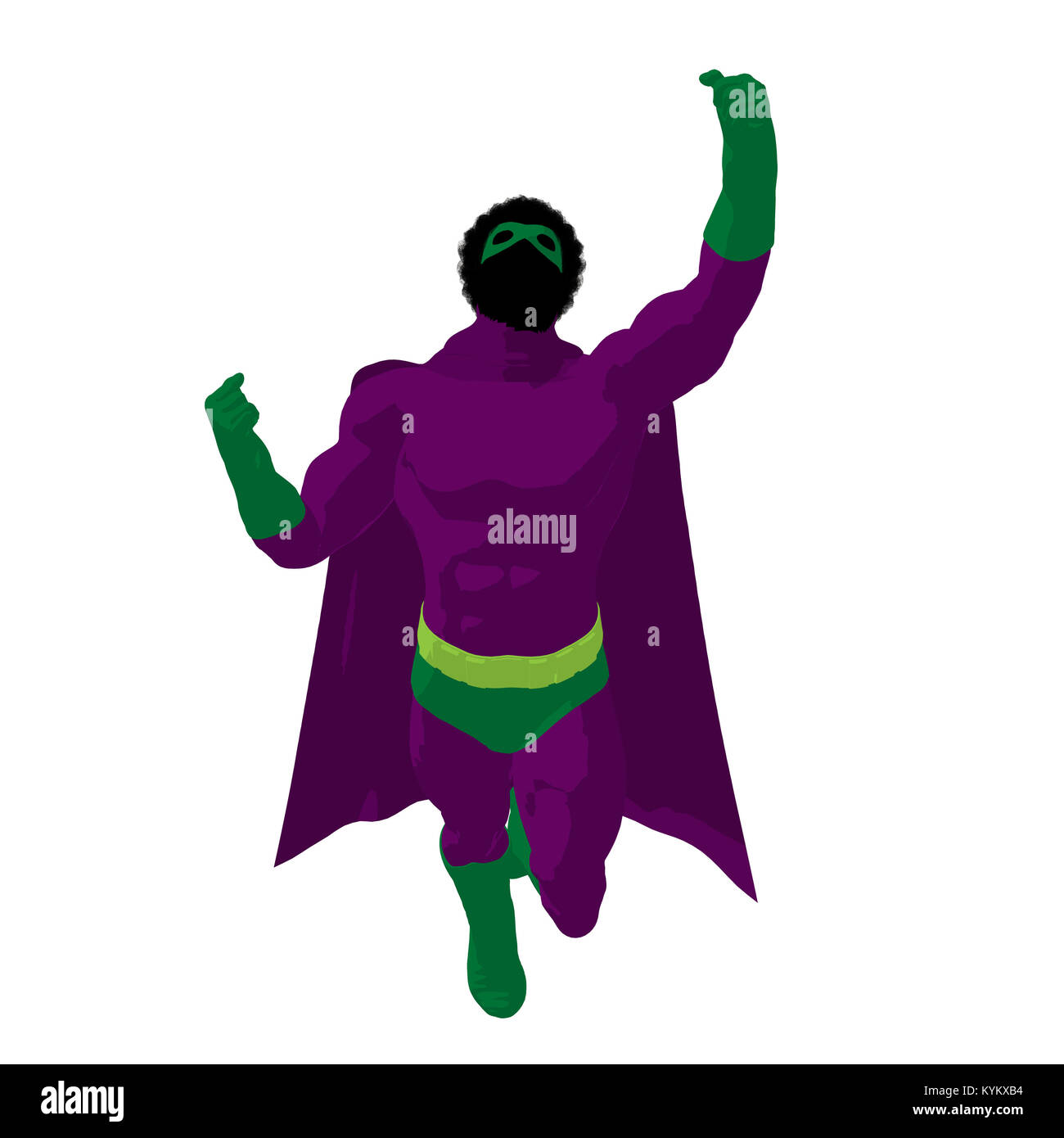 African american super hero silhouette on a white background Stock ...