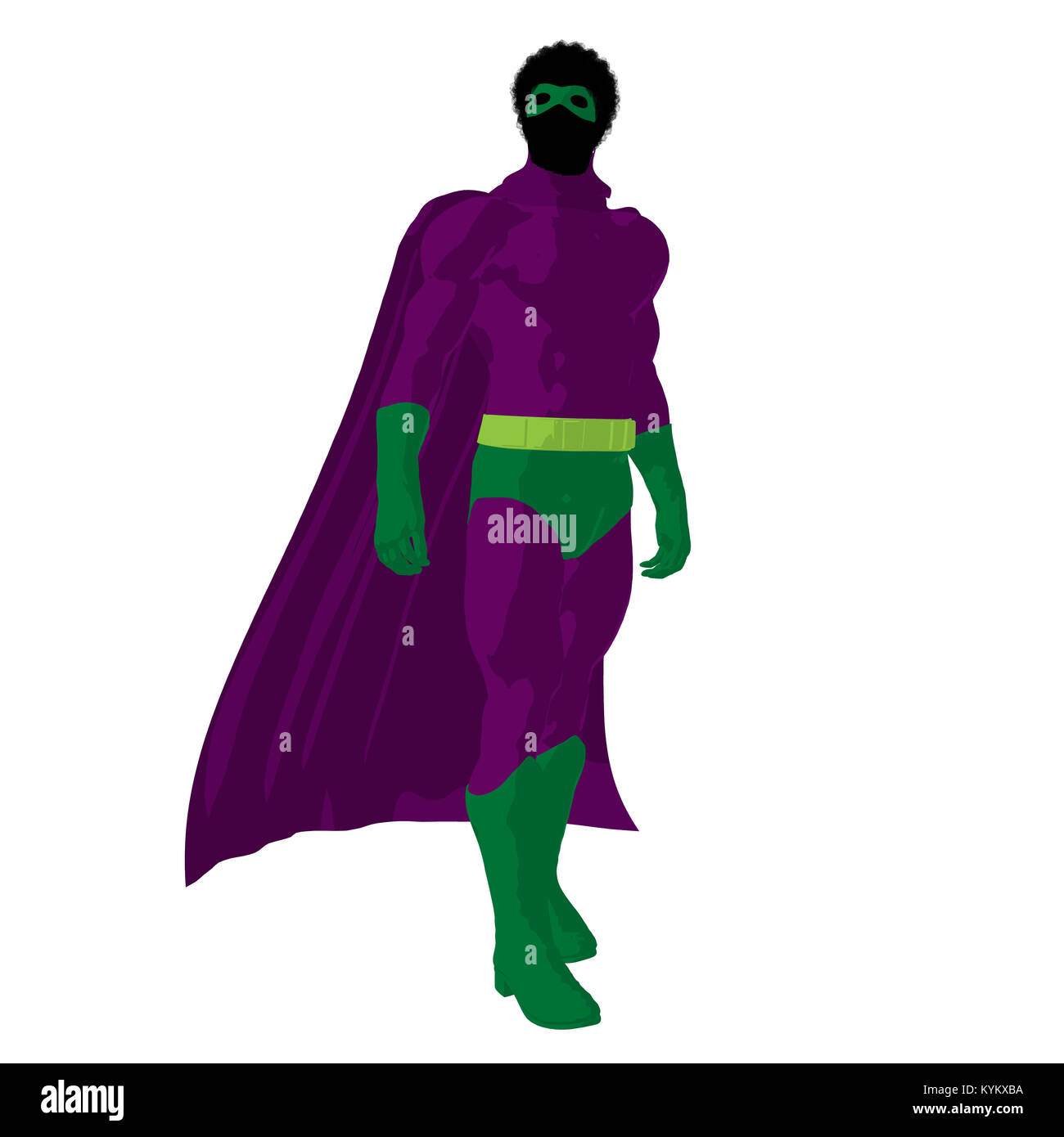 African american super hero silhouette on a white background Stock ...