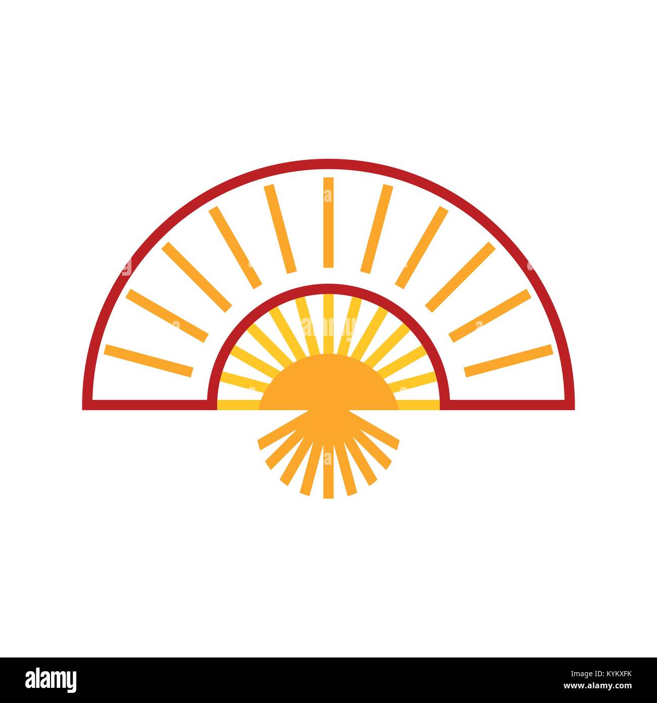 Abstract Asian Hand Fan Vector Illustration Graphic Design Stock Vector ...