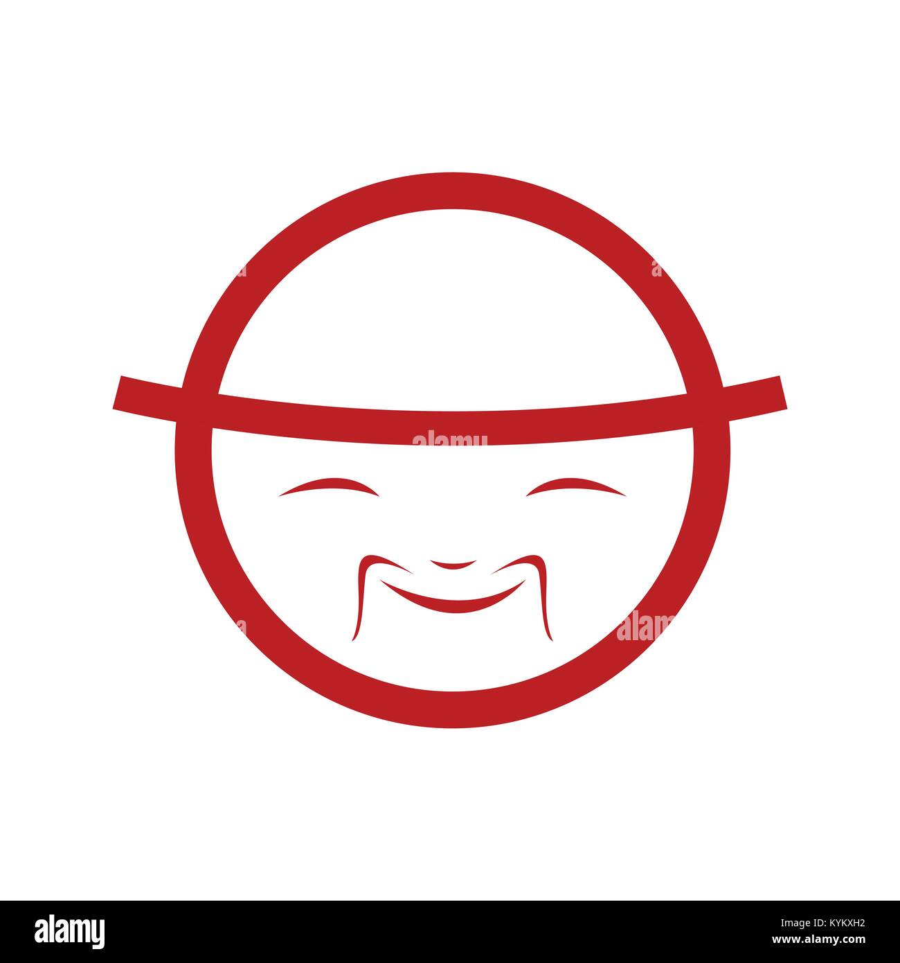 Abstract Chinese Male Face Profile Symbol Vector Illustration Graphic ...