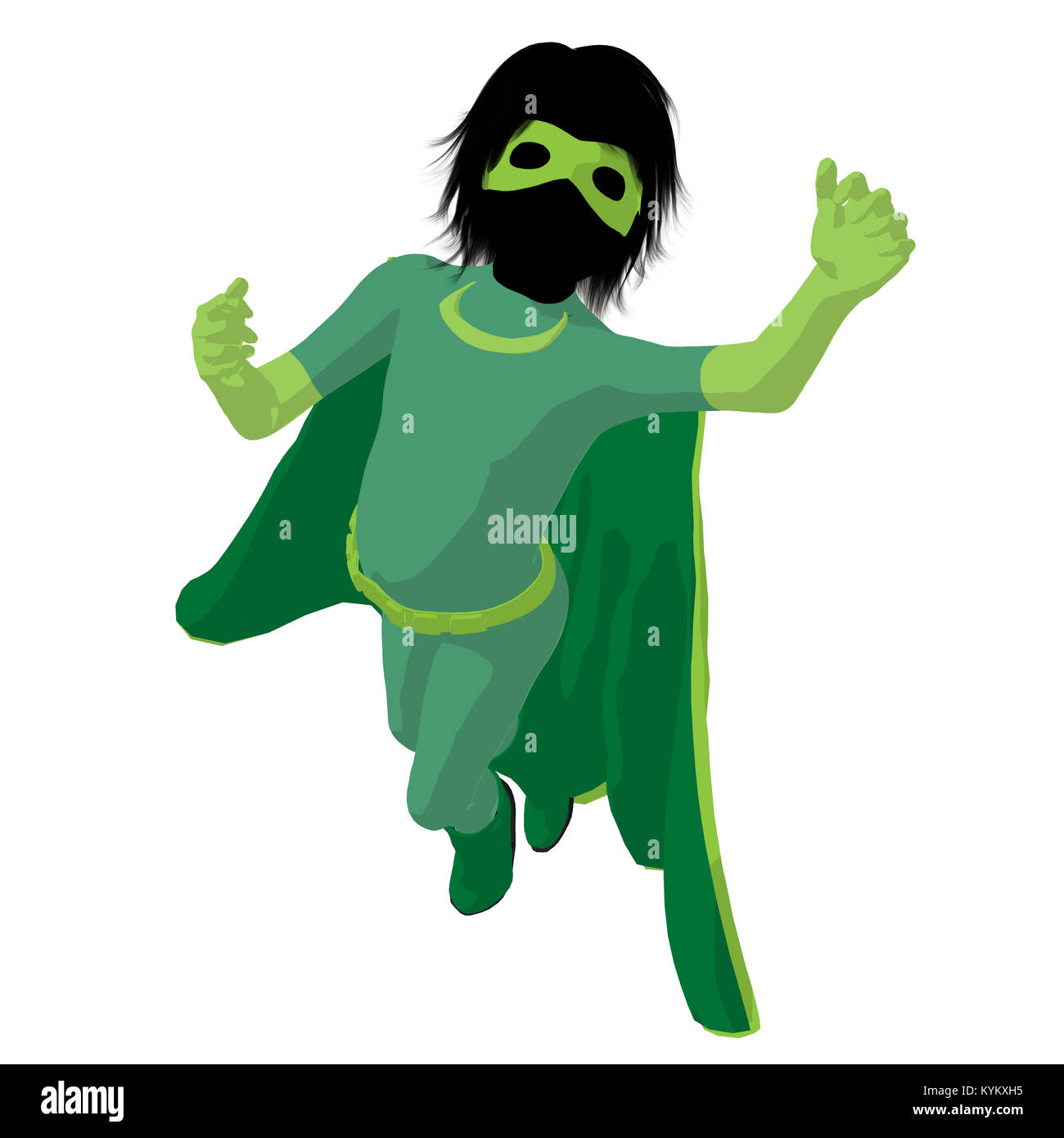 Super hero boy silhouette on a white background Stock Photo - Alamy