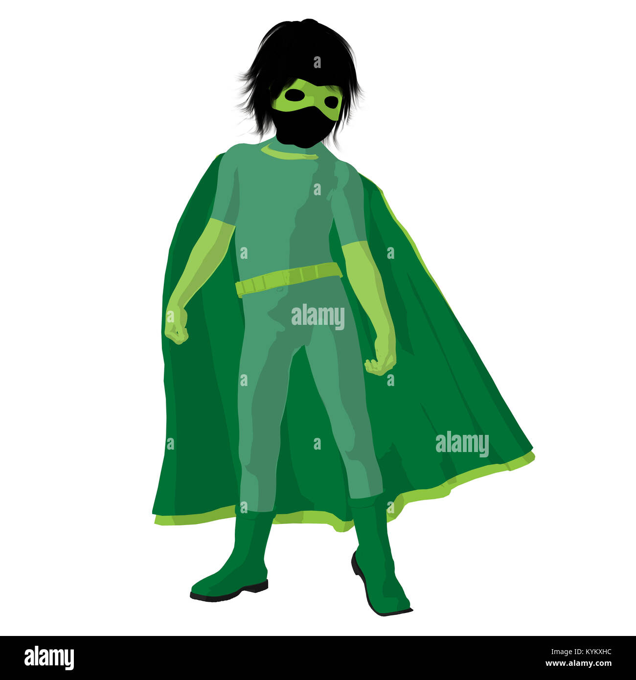 Super hero boy silhouette on a white background Stock Photo - Alamy