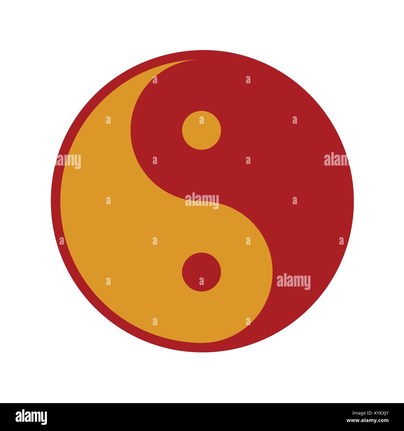 Red Gold Yin And Yang Balance Symbol Vector Illustration Graphic Design ...