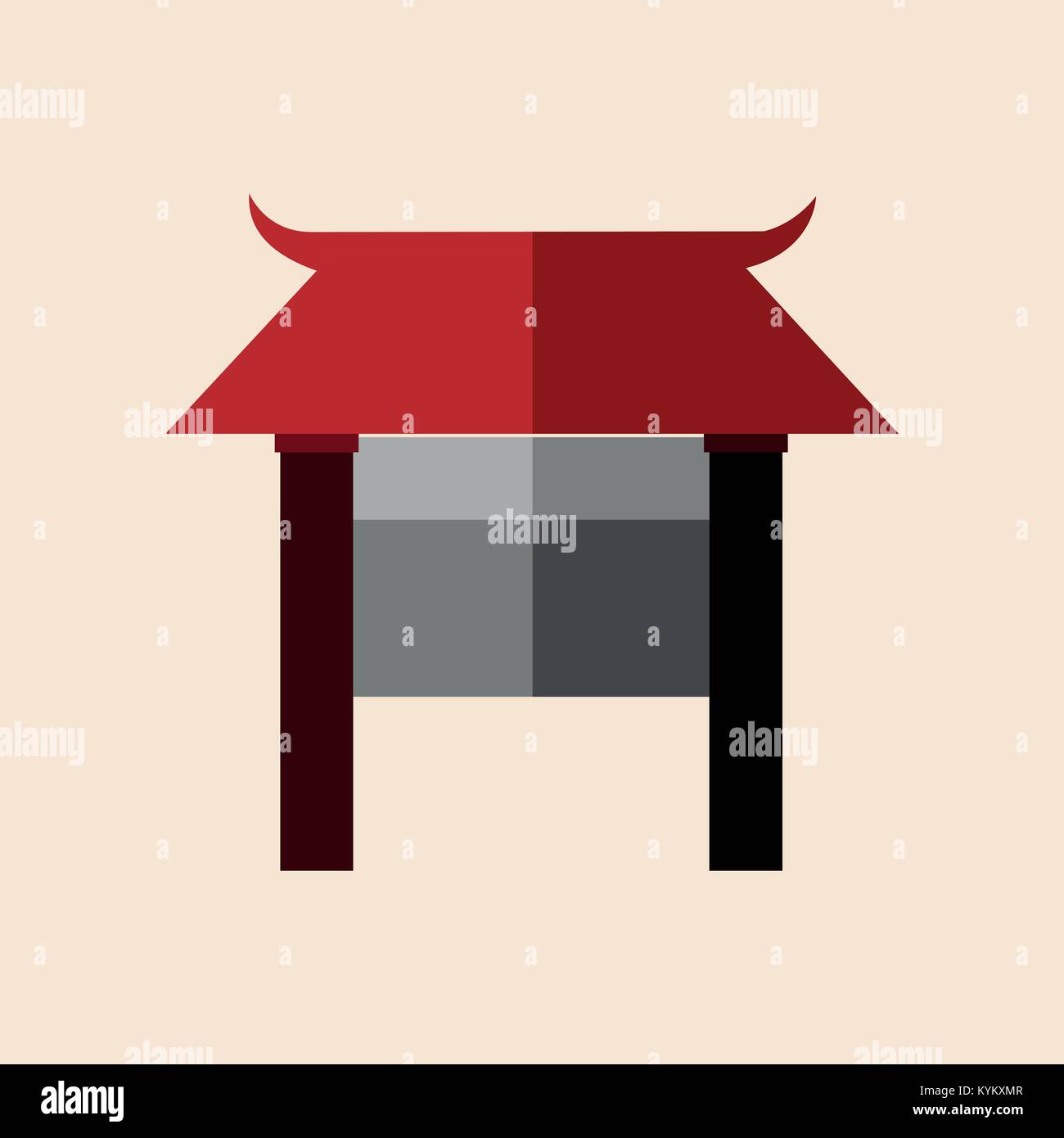 Asian Culture Front Gate Vector Illustration Graphic Design Stock ...