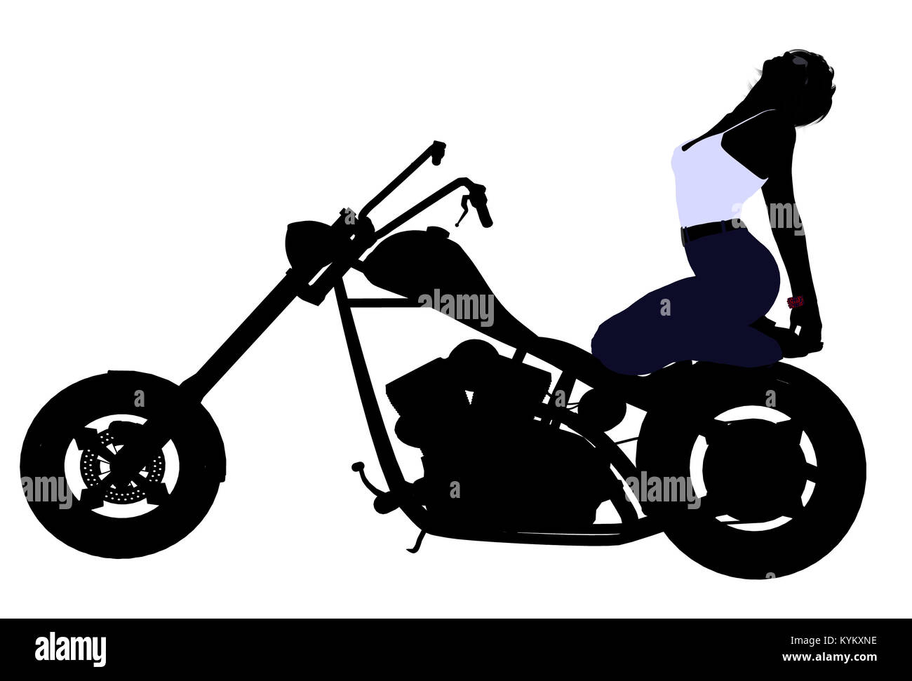 A female biker silhouette on a white background Stock Photo - Alamy