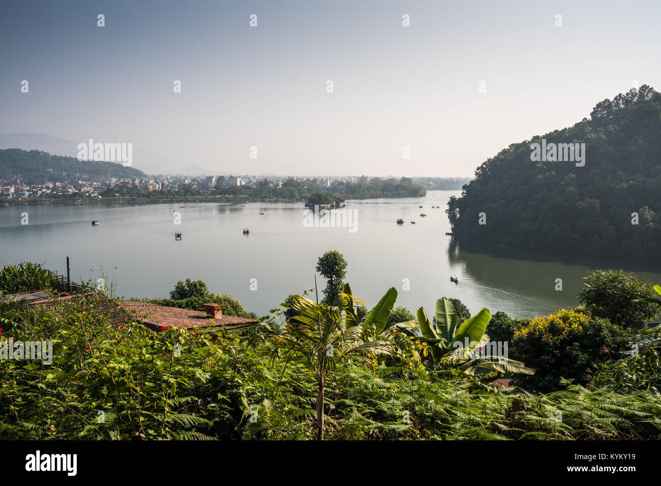Aerial view of the Pokhara and Phewa lake, Nepal, Asia Stock Photo - Alamy