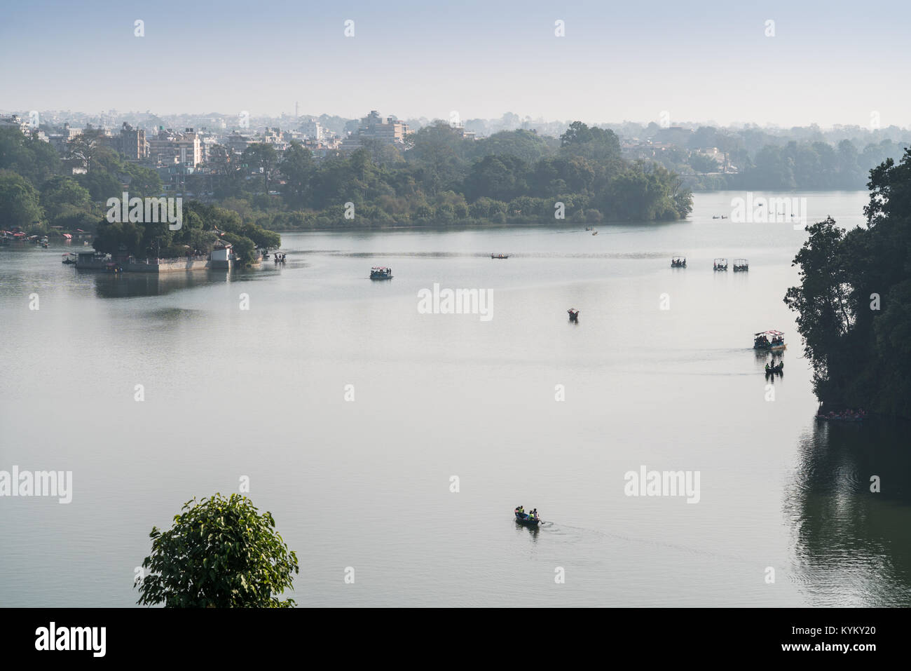 Aerial view of the Pokhara and Phewa lake, Nepal, Asia Stock Photo - Alamy