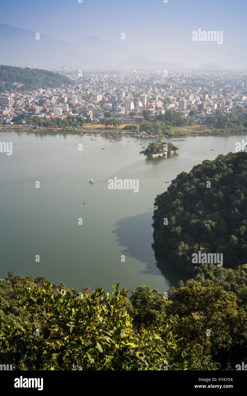 Aerial view of the Pokhara and Phewa lake, Nepal, Asia Stock Photo - Alamy