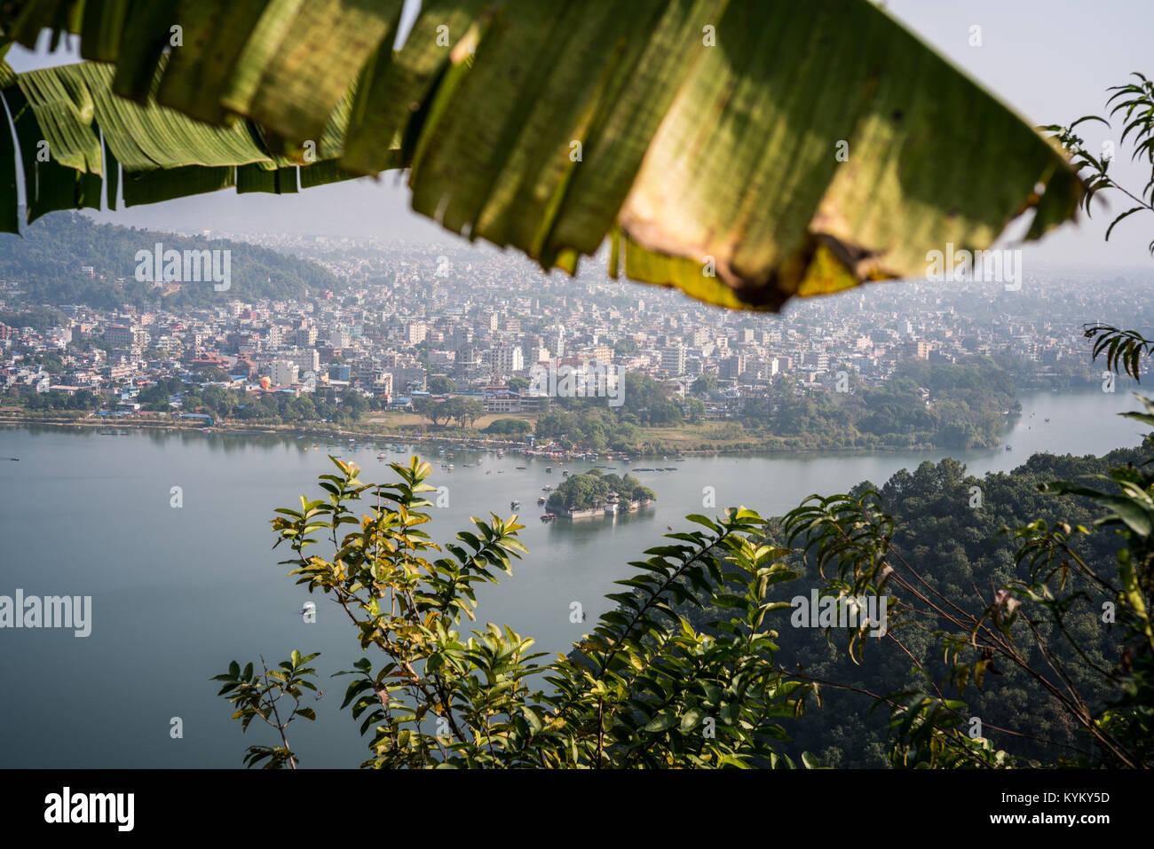 Aerial view of the Pokhara and Phewa lake, Nepal, Asia Stock Photo - Alamy