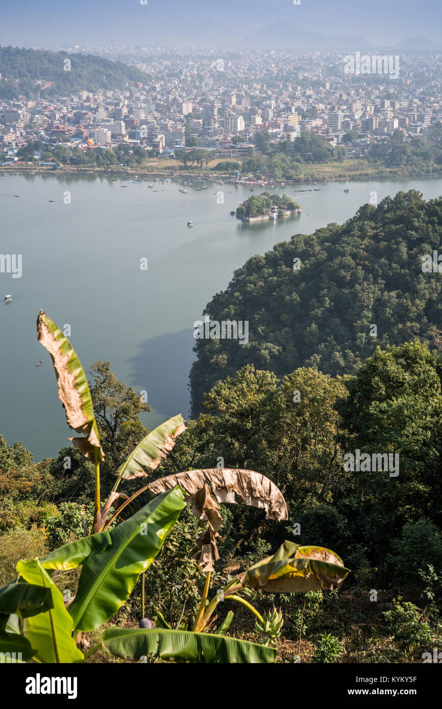 Aerial view of the Pokhara and Phewa lake, Nepal, Asia Stock Photo - Alamy