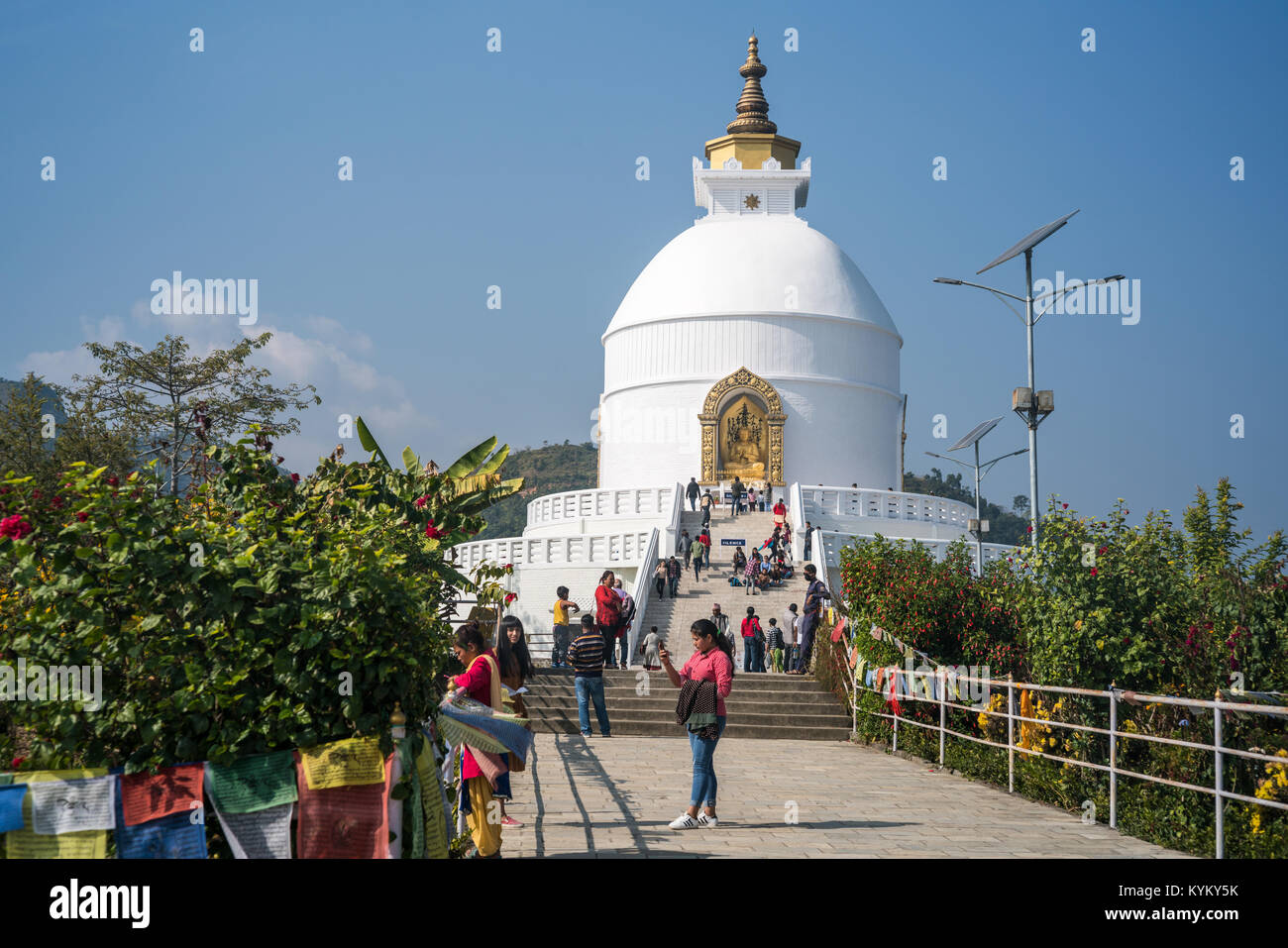 World Peace Stupa, Pokhara, Nepal, Asia Stock Photo - Alamy