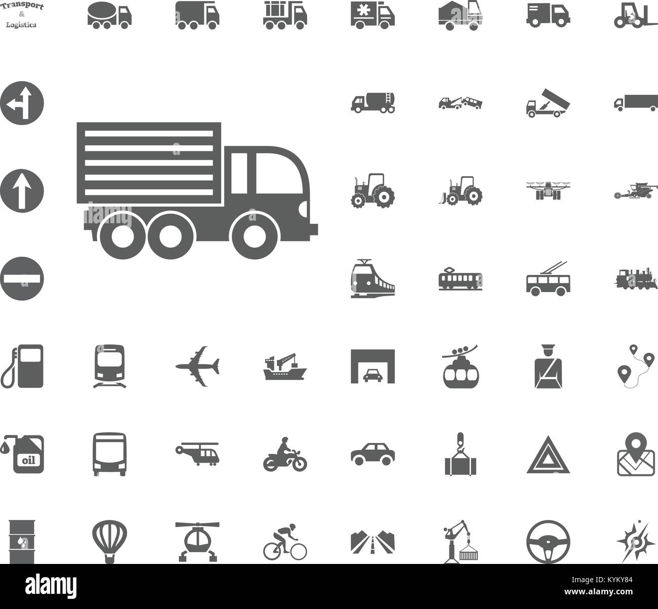 Truck icon. Transport and Logistics set icons. Transportation set icons ...