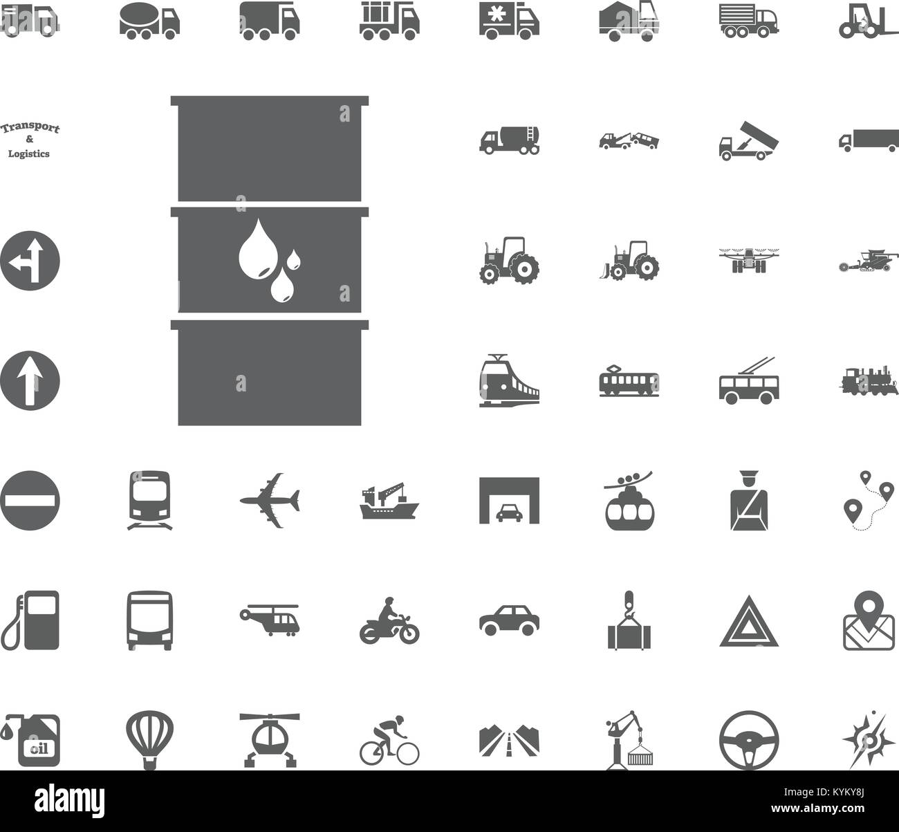 Petrol barrel icon. Liquid oil icon. Transport and Logistics set icons ...