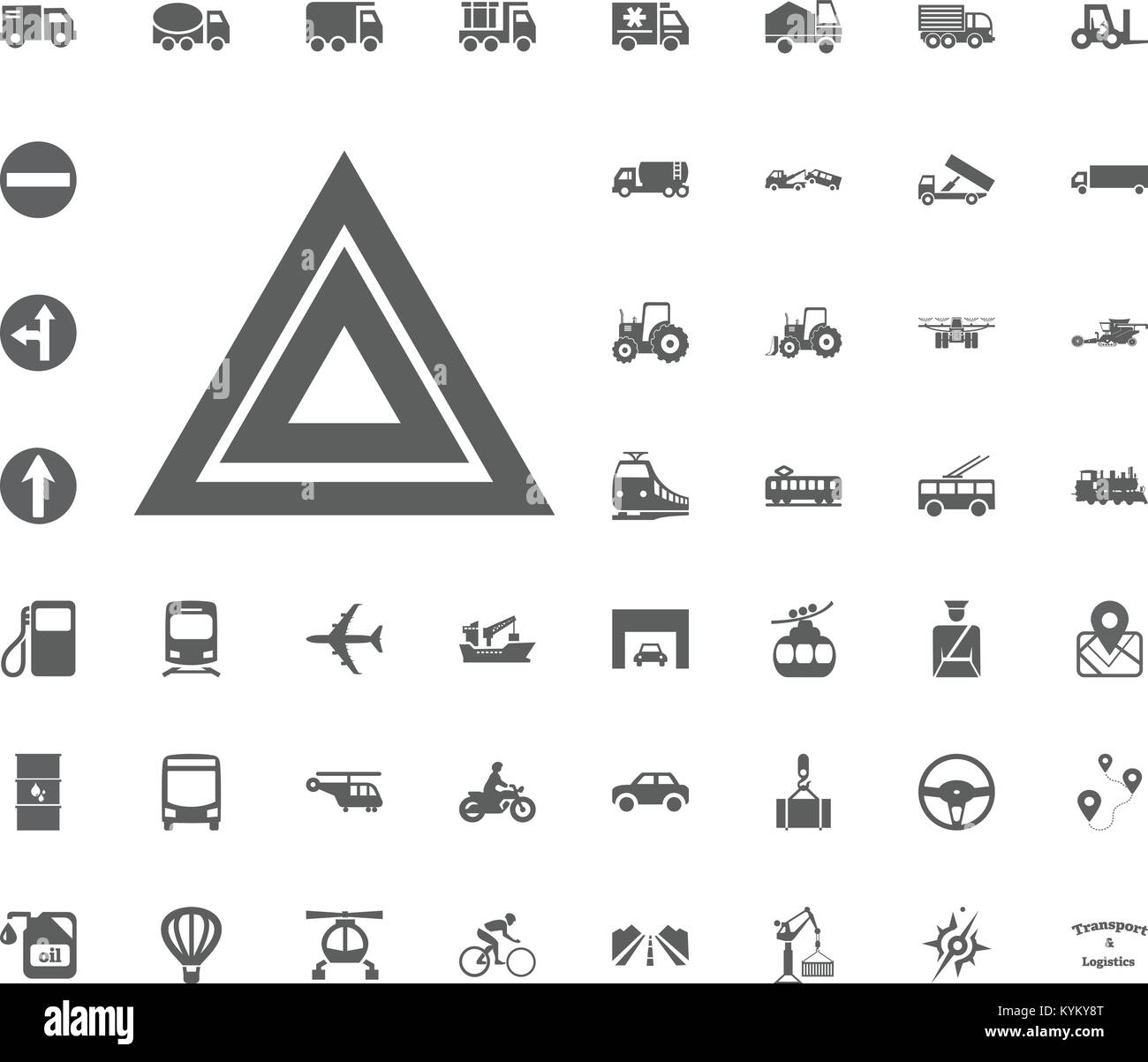 Danger button icon. Transport and Logistics set icons. Transportation ...