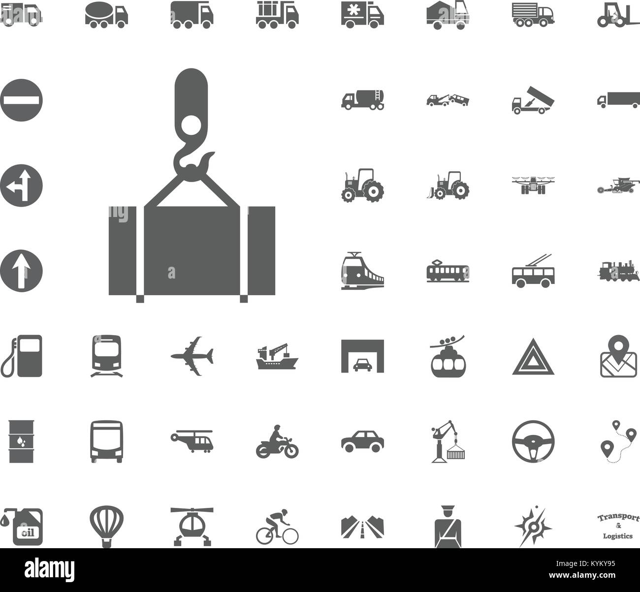 Cargo goods icon. Transport and Logistics set icons. Transportation set ...