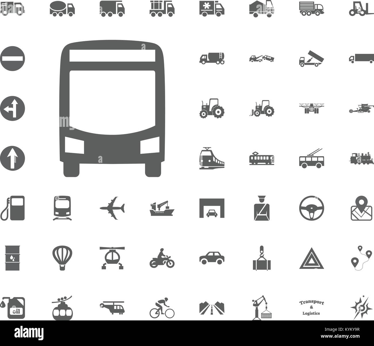 Public bus icon. Transport and Logistics set icons. Transportation set ...