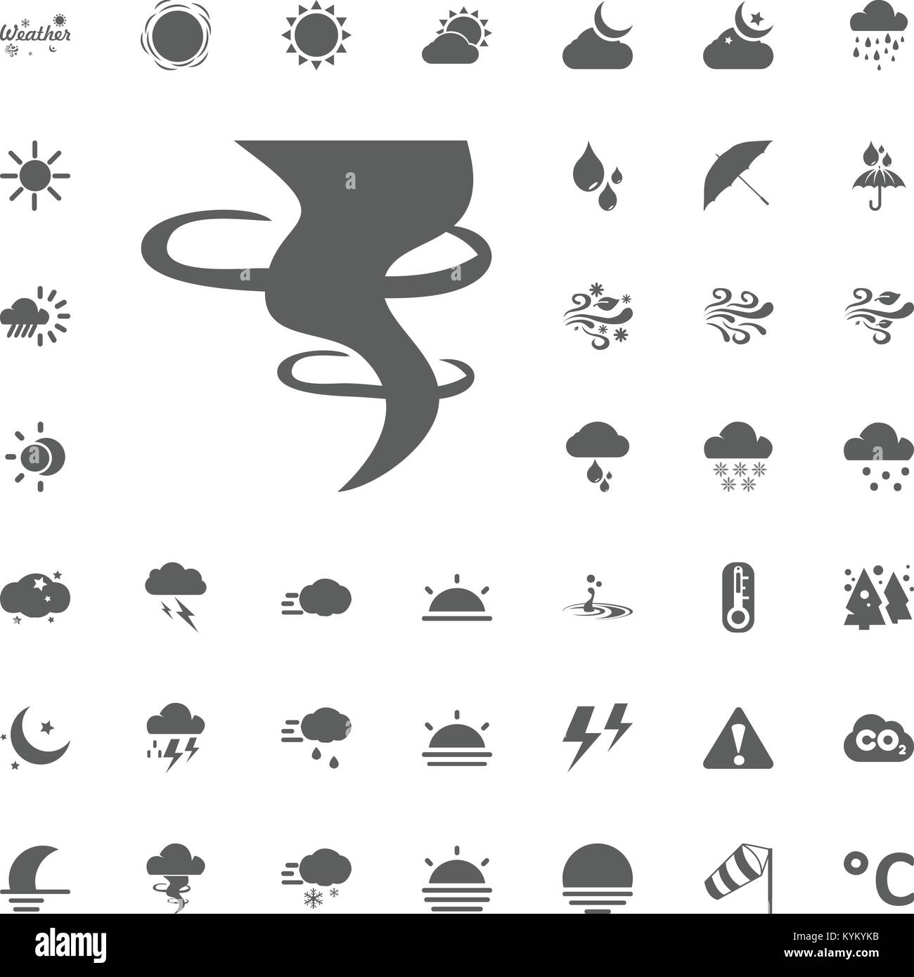 hurricane with funnel icon. Weather vector icons set Stock Vector Image ...