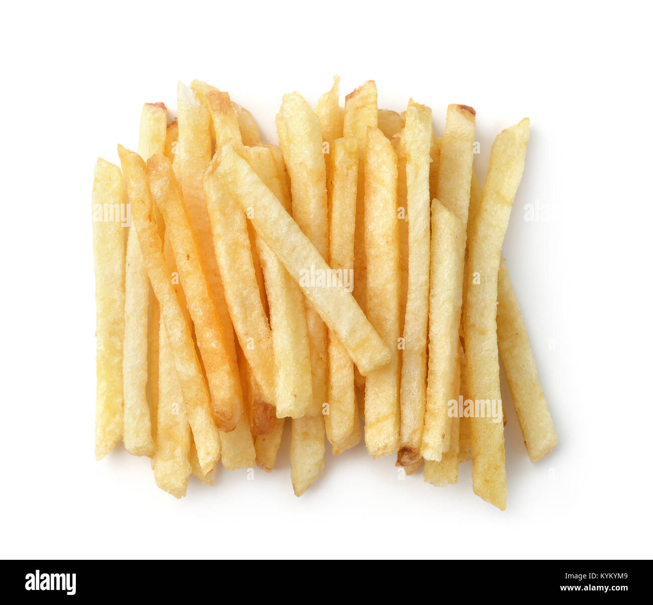 Top view of fried potato sticks isolated on white Stock Photo - Alamy